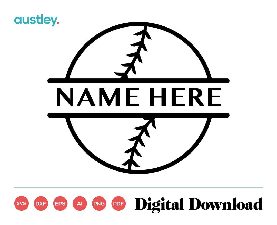 Split Baseball SVG, Baseball, Baseball Stencil, Baseball Wall Art ...