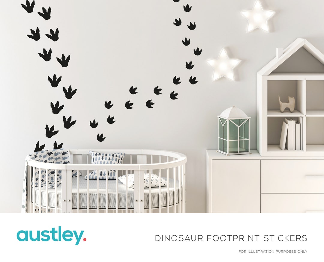 70 Dinosaur Footprint Stickers, Dinosaur Wall Decals, Dino Wall Art ...