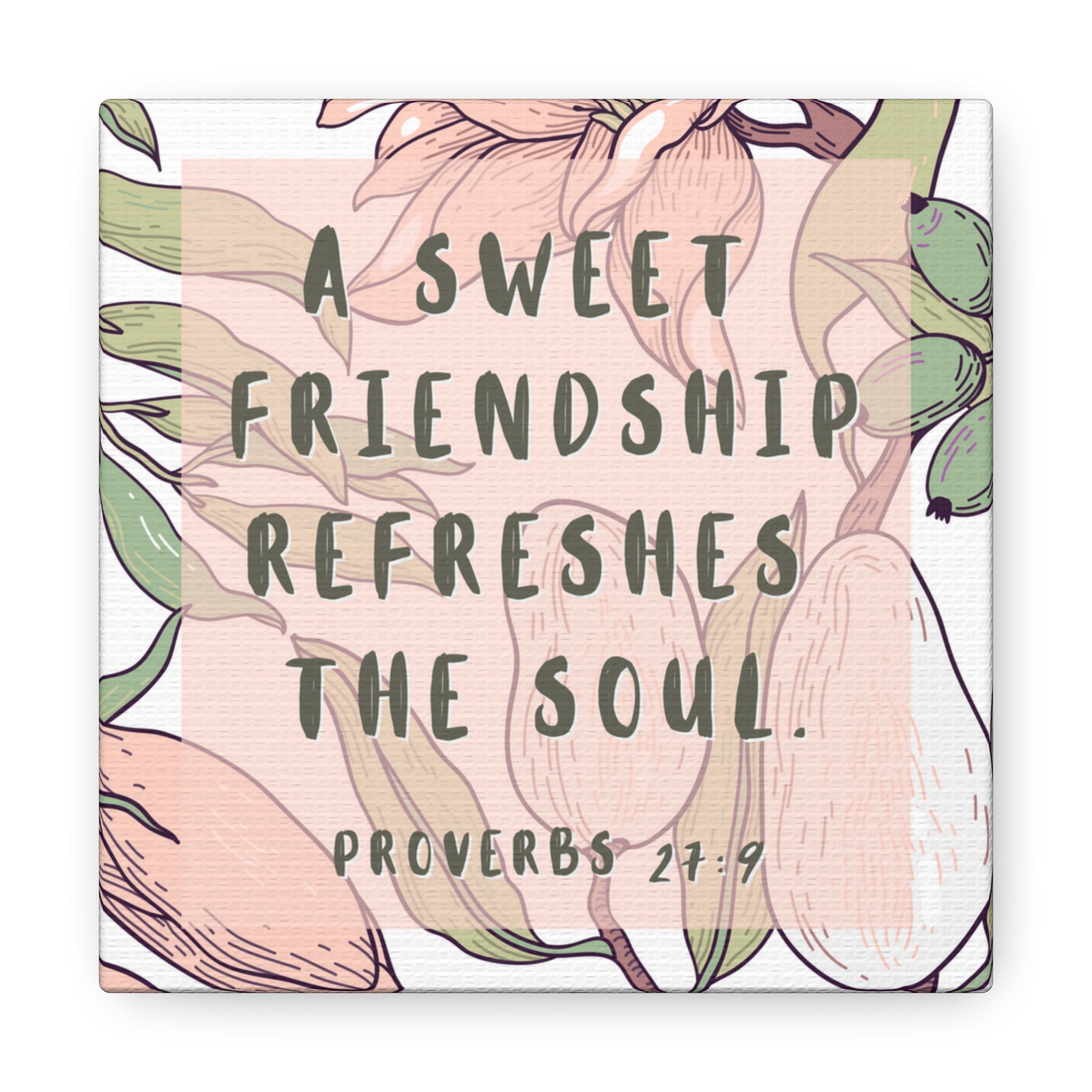 Proverbs 27:9 Canvas Wall Art, Christian Friendship Best Friend Gift ...