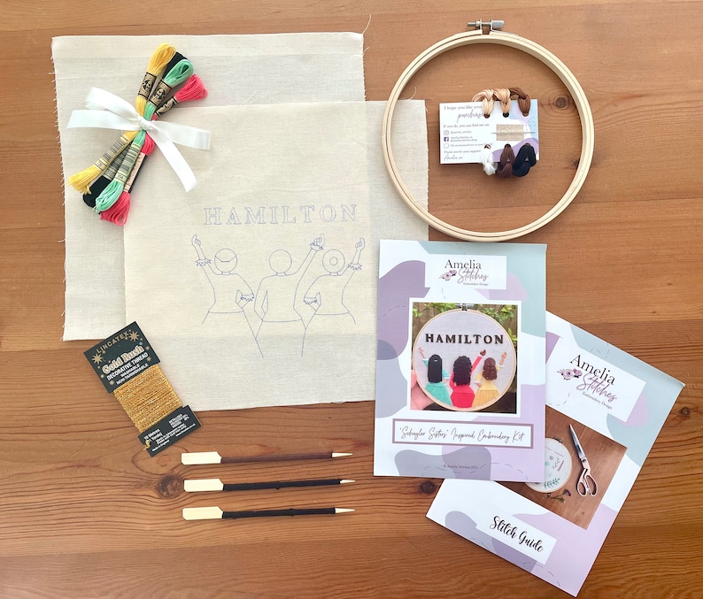 Hamilton Inspired Schuyler Sisters Embroidery Kit by Amelia - Etsy