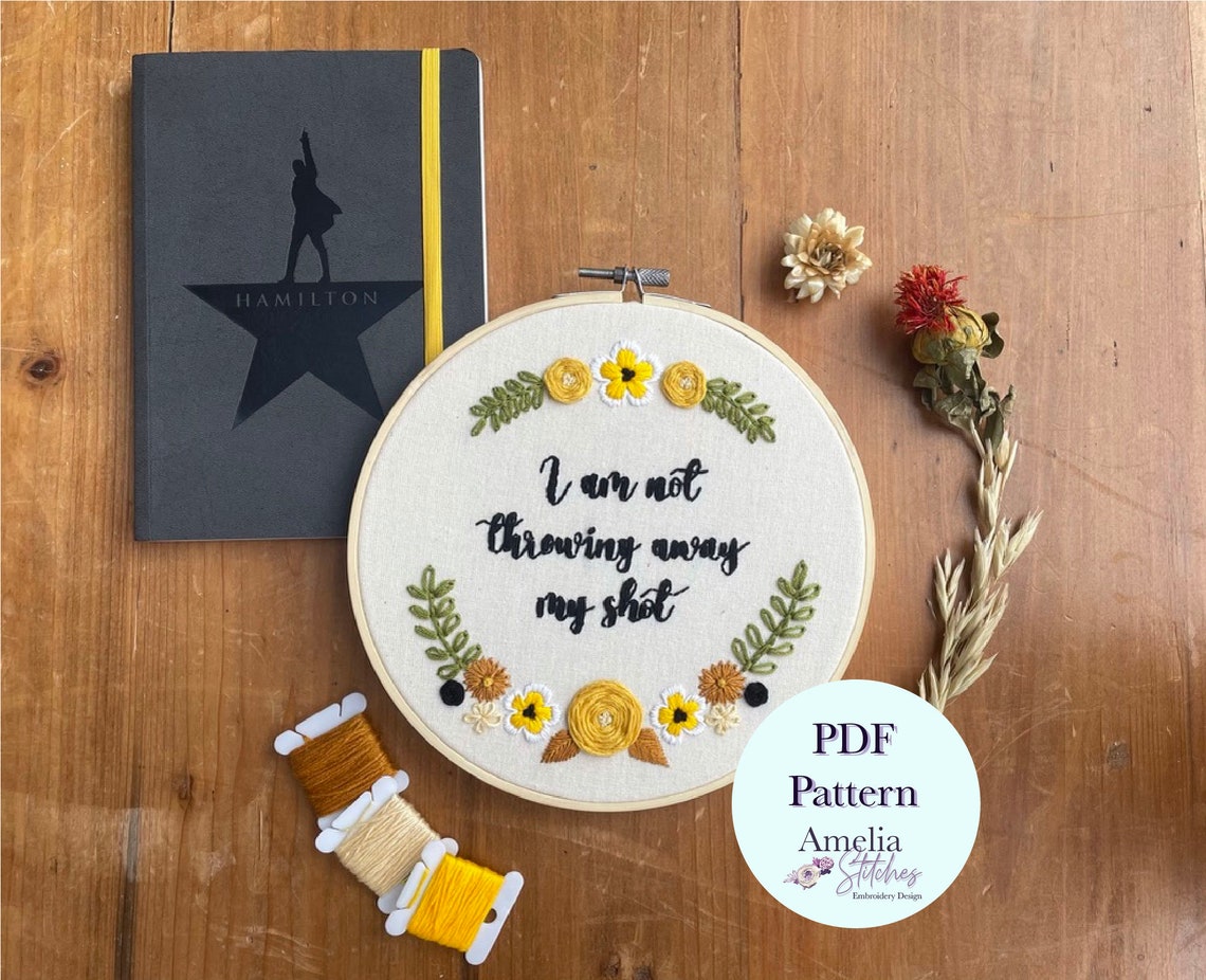Hamilton Inspired PDF Embroidery Pattern i Am Not | Etsy