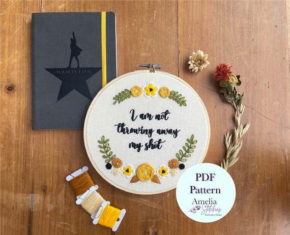 Hamilton Inspired PDF Embroidery Pattern i Am Not | Etsy
