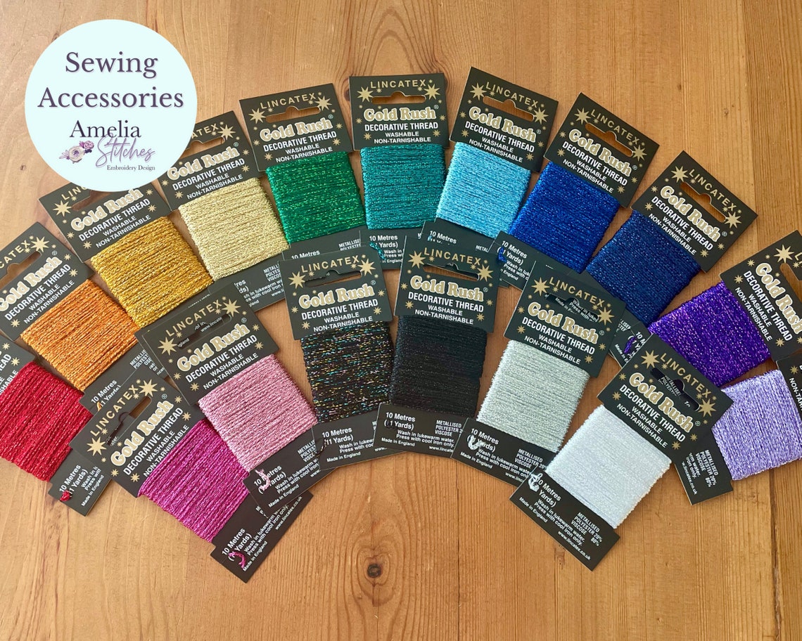 Sparkly Glitter Metallic Thread Lincatex Gold Rush | Etsy UK