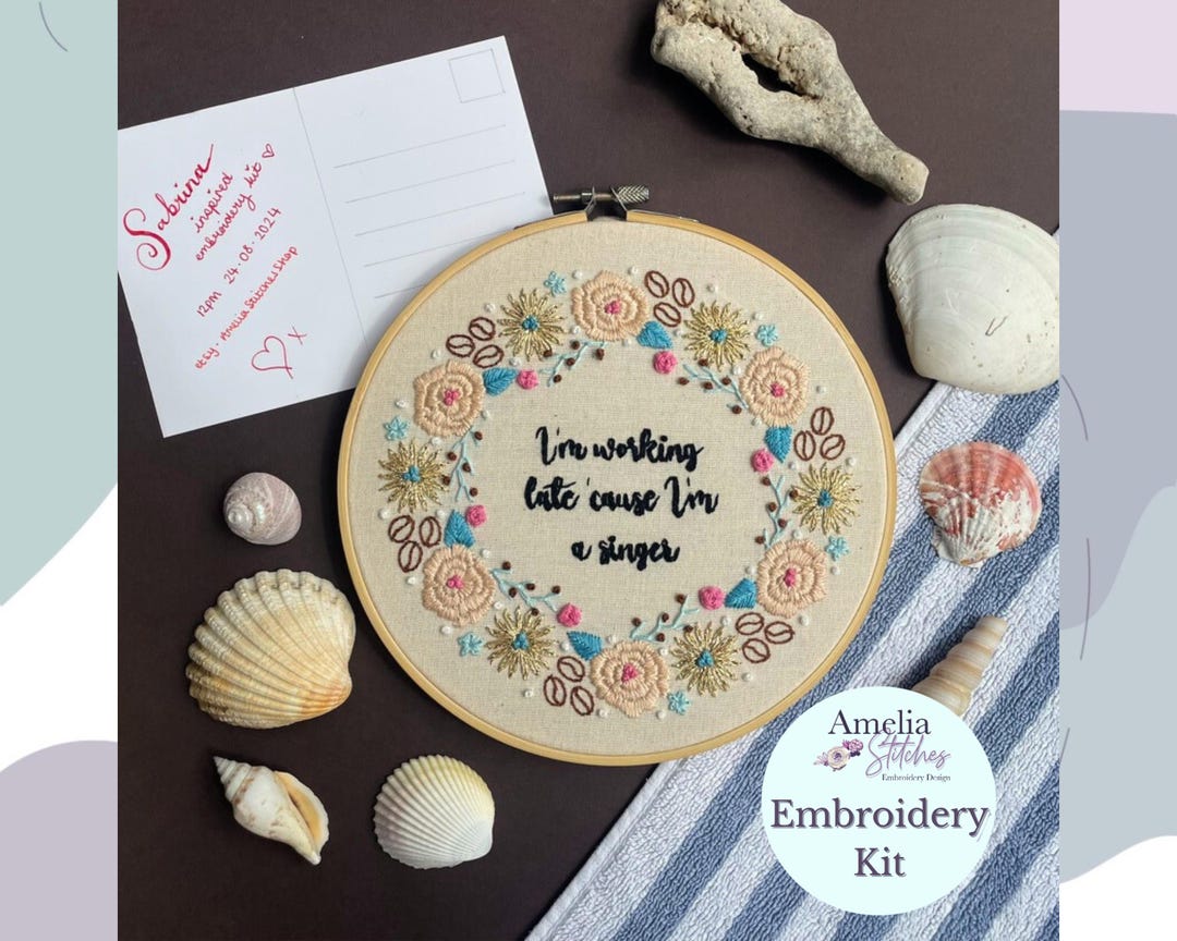 Sabrina Inspired Embroidery Kit by Amelia Stitches - Espresso, Short 'n ...