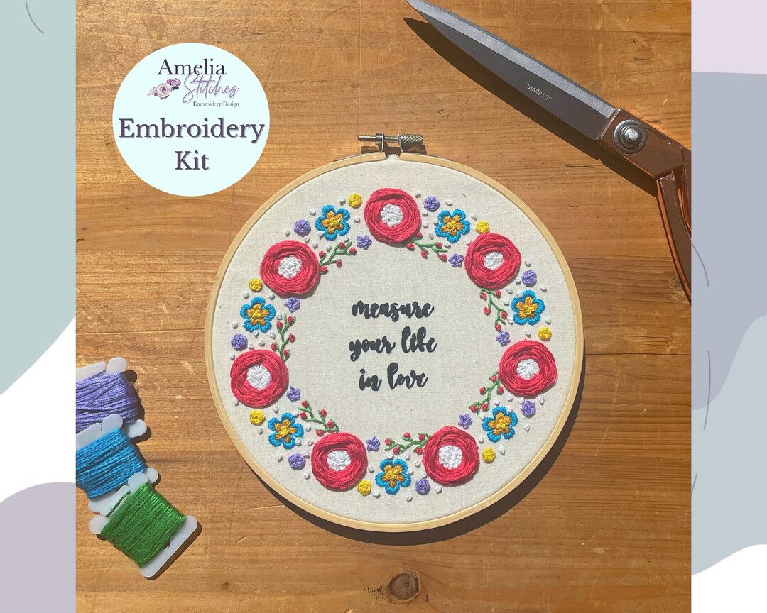 RENT the Musical Inspired Embroidery Kit - "measure Your Life in Love ...