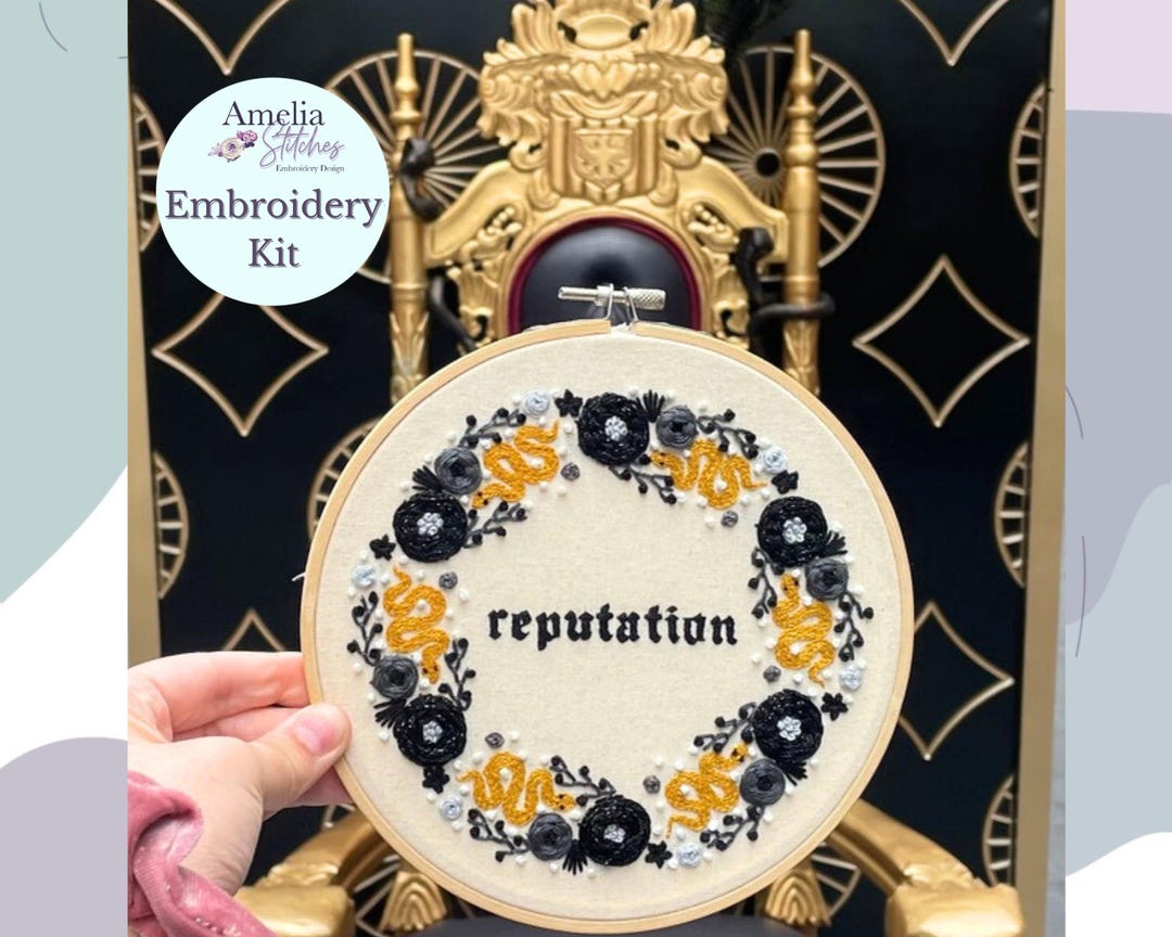 T. Swift Reputation Era Inspired Embroidery Kit by Amelia Stitches - Etsy
