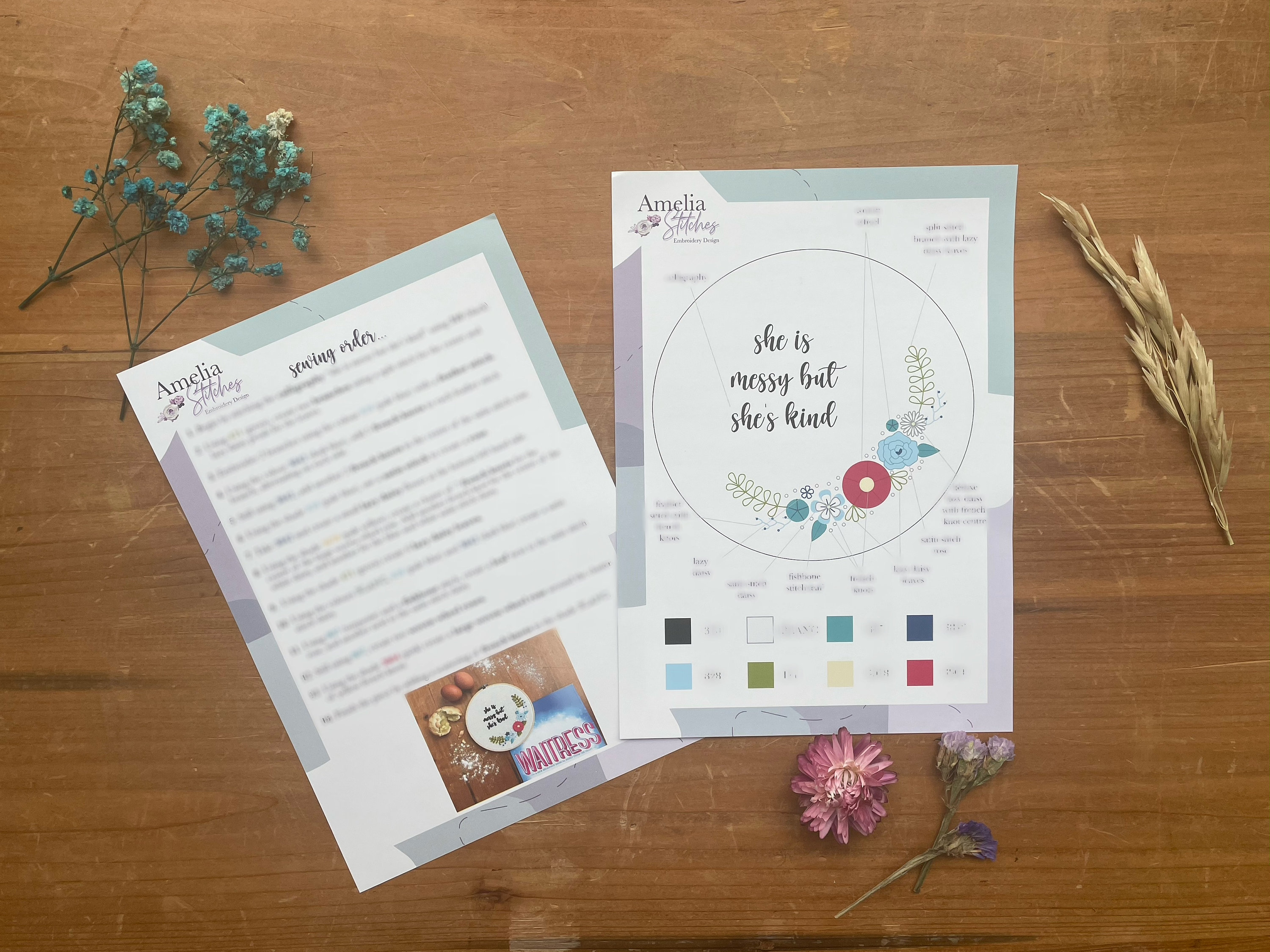 Waitress Inspired Embroidery Kit - "she is Messy but She's Kind" by ...