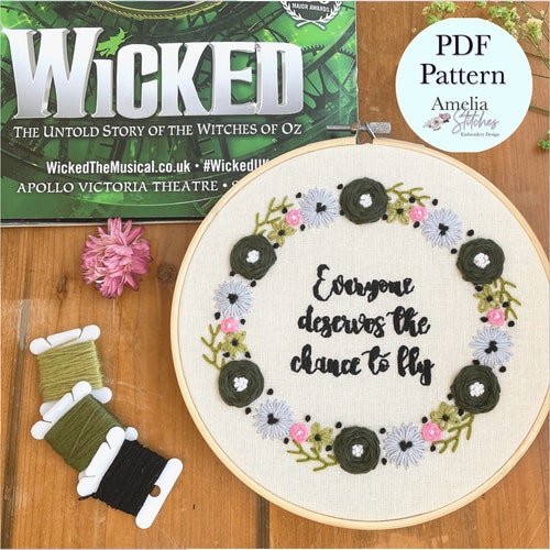 Wicked Inspired PDF Embroidery Pattern everyone - Etsy