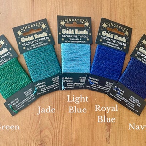 Sparkly Glitter Metallic Thread - Lincatex Gold Rush Decorative Thread ...