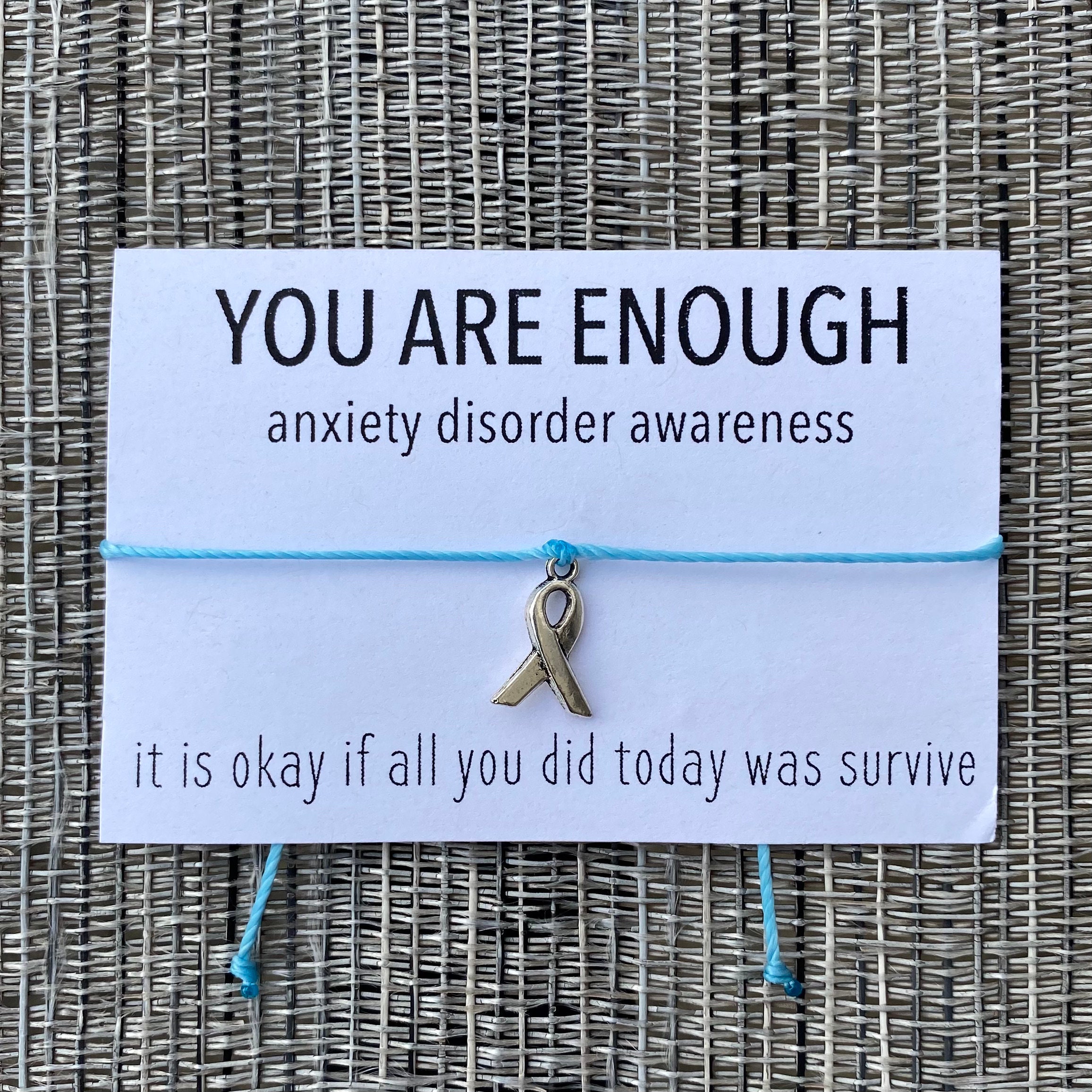 Anxiety Awareness Ribbon Bracelet Teal Ribbon Charm - Etsy