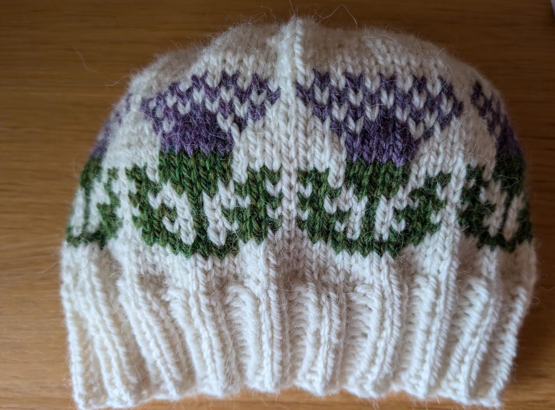 Thistle Hat - Handknitted in Orkney Scotland. Knitted in Wool and ...