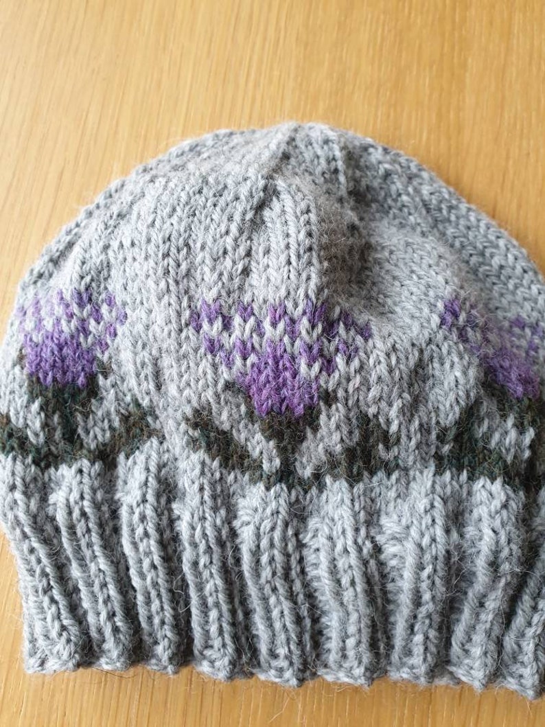 Thistle Hat - Handknitted in Orkney Scotland. Knitted in Wool and ...