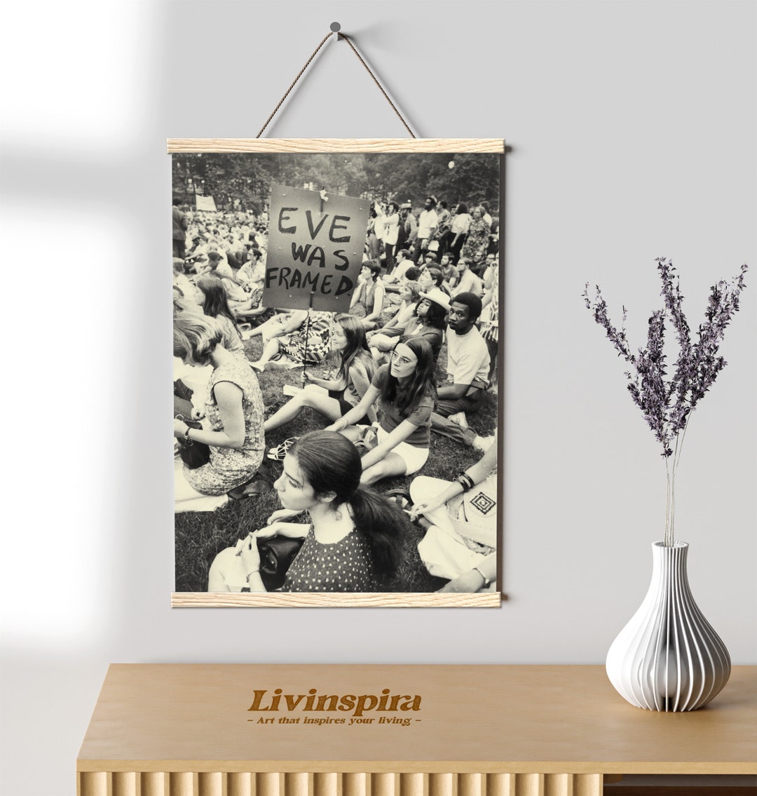 Eve Was Framed | Feminist Artwork | Black and White Photo of Protest ...
