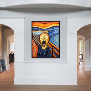 Edvard Munch Inspired Vibrant Scream Painting Funny Art Print ...
