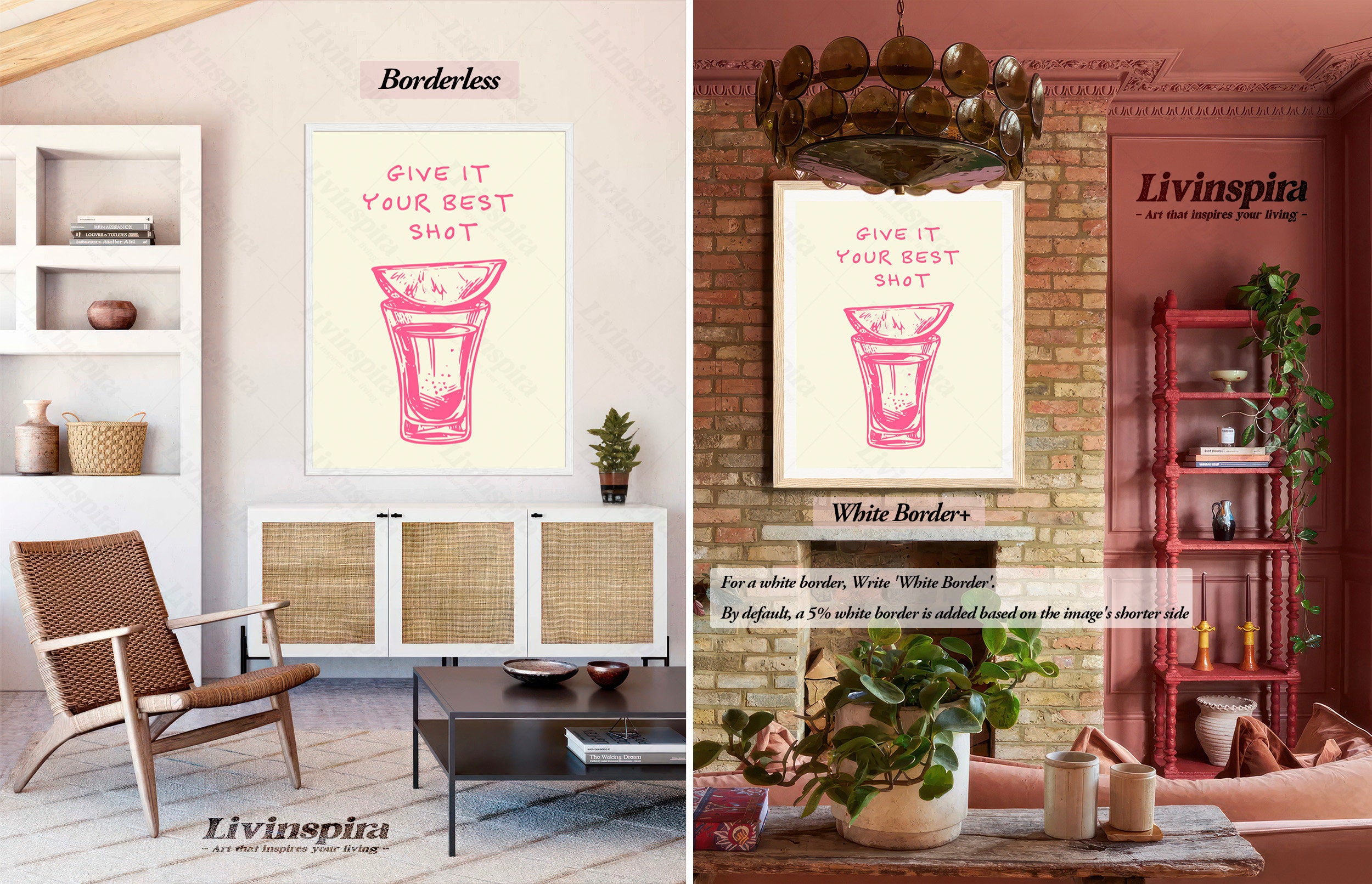 Motivational Beverage Art, Give It Your Best Shot Quote, Bold Pink N ...