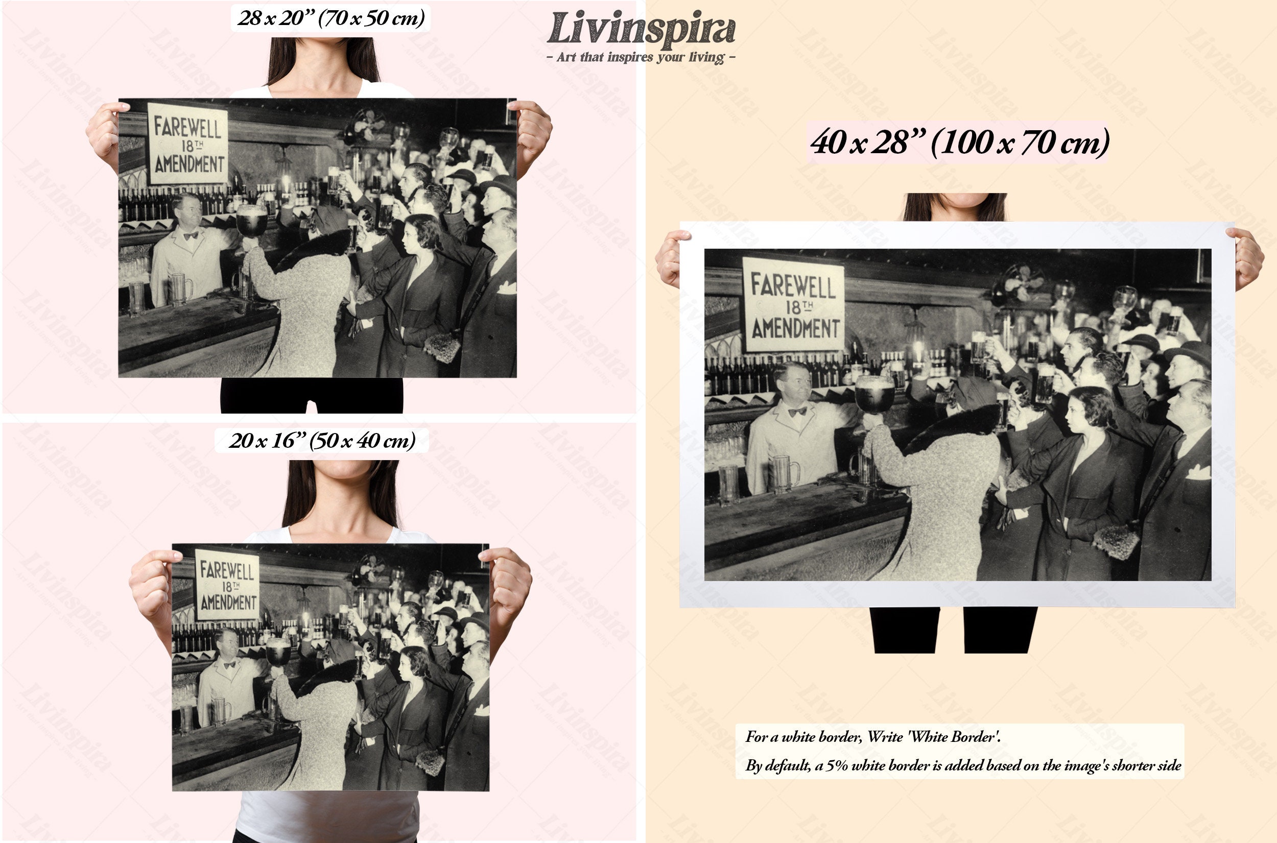 Vintage Historical Black N White Bar Photo | Farewell 18th Amendment ...