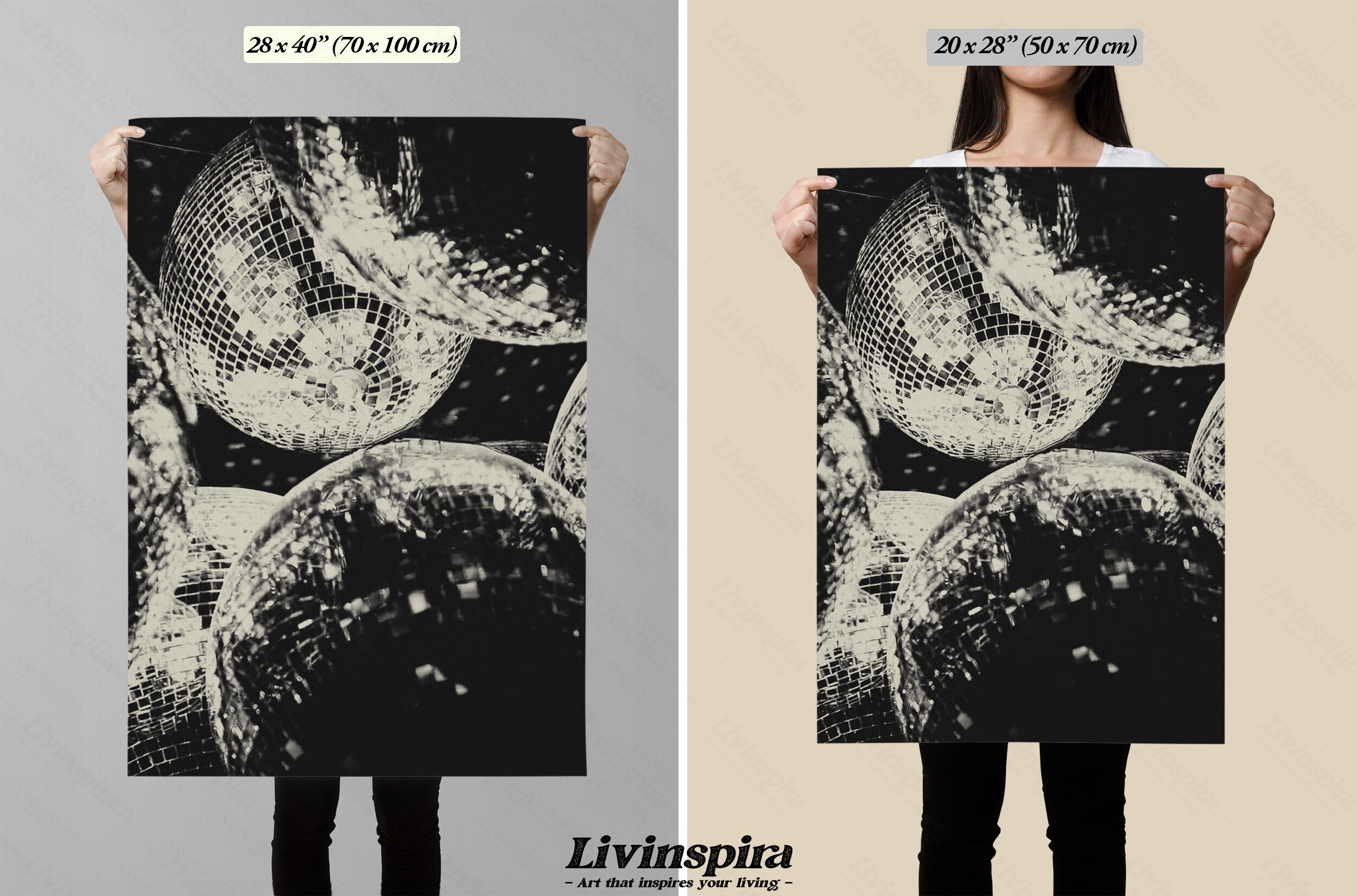 Monochrome Disco Elegance Wandposter Black n White Dance Vibes Retro ...