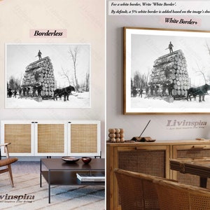 Historic Logging Photo | Lumberjacks & Horse Team | Black N White Photo ...