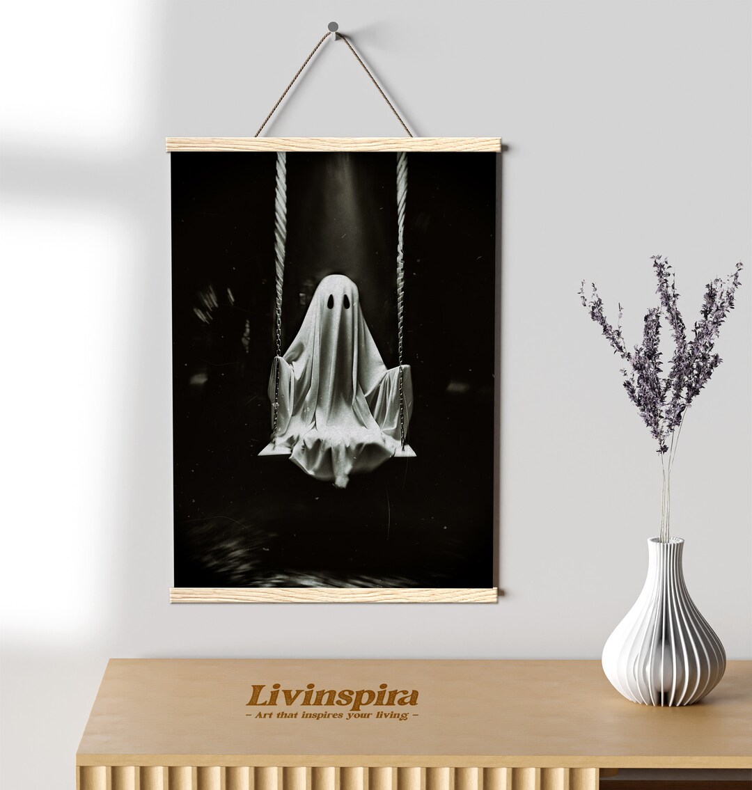 Spooky Ghost on Swing Poster | Ethereal Presence for Haunting Home ...