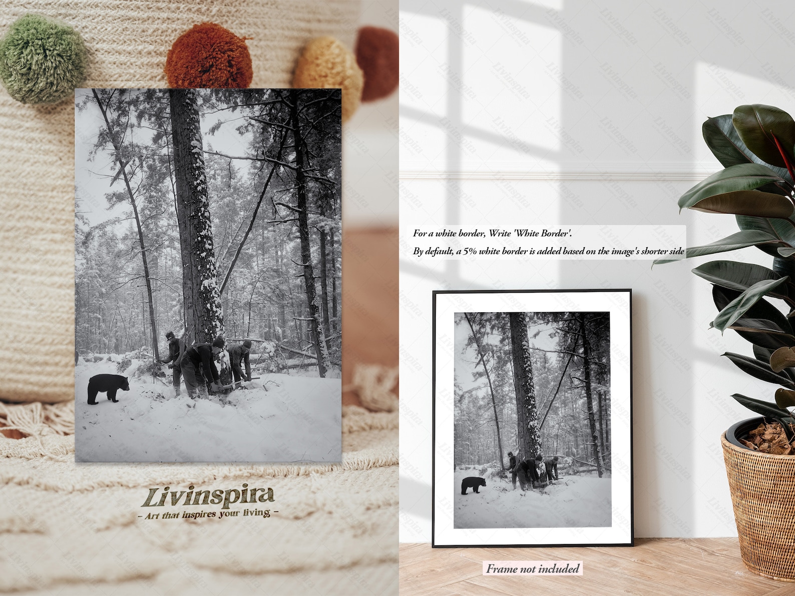 Vintage Logging Photo | Wintery Scene Historic Logging Picture | Black ...