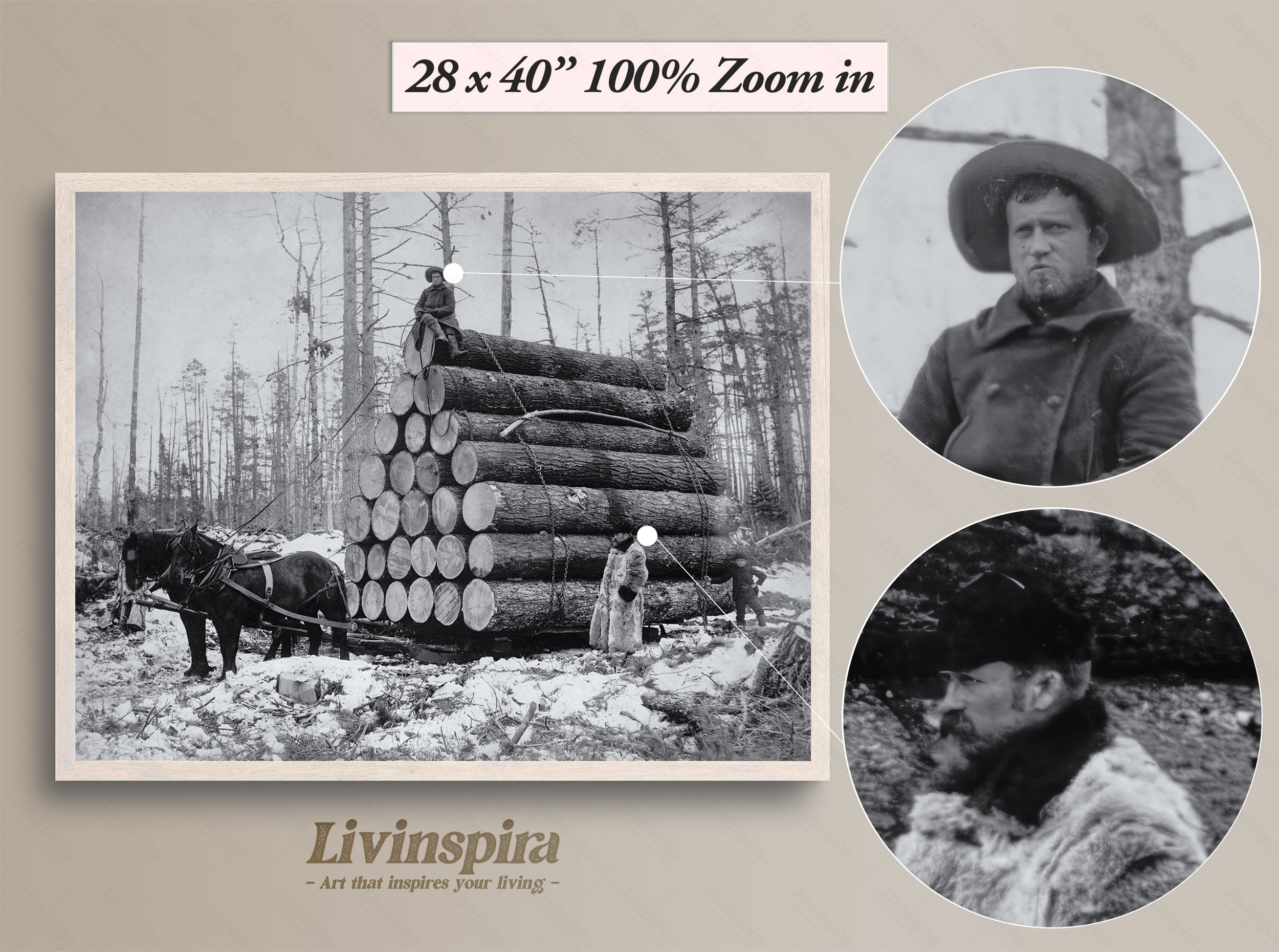 Vintage Wood Logging Black N White Photo | Lumberjack Scene | Forest ...