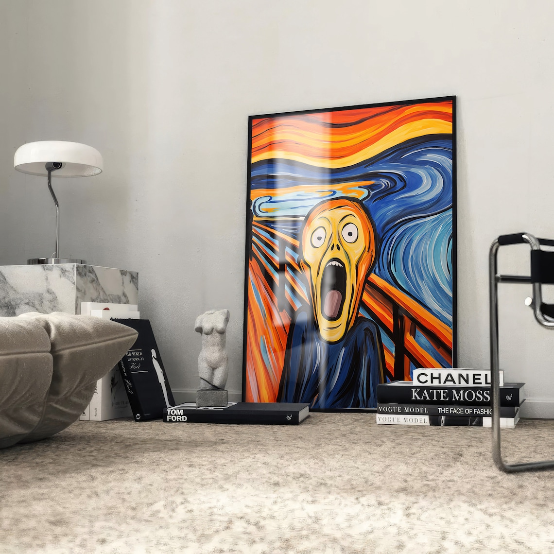 Edvard Munch Inspired Vibrant Scream Painting Funny Art Print ...