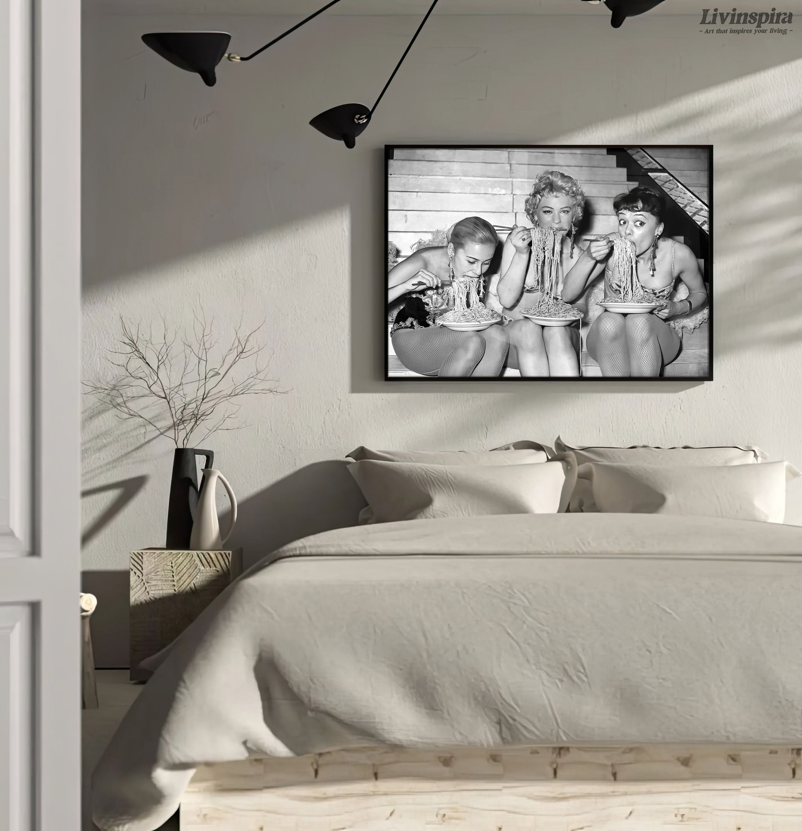 Vintage Hollywood Pasta Party Glamour Girls Spaghetti Feast Print ...