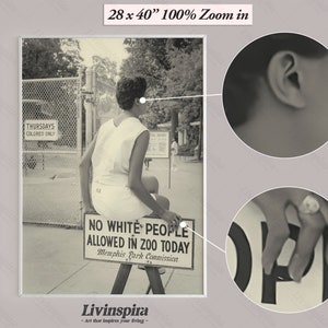 Historic Snapshot | Woman Observing Segregation Sign | Reflection of ...