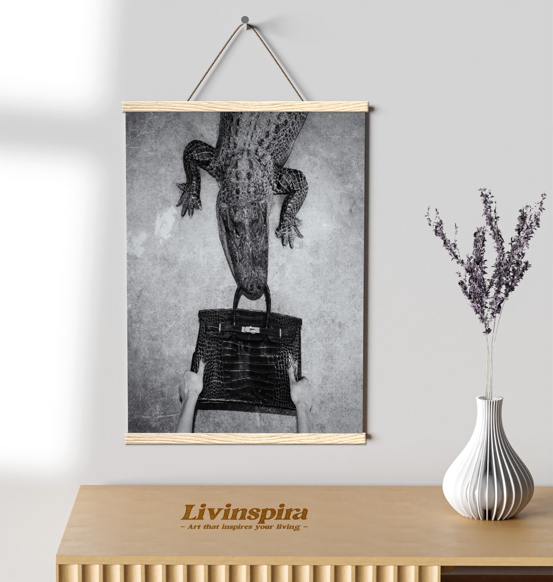 Alligator and Luxury Bag Print | Exquisite Black and White Poster ...