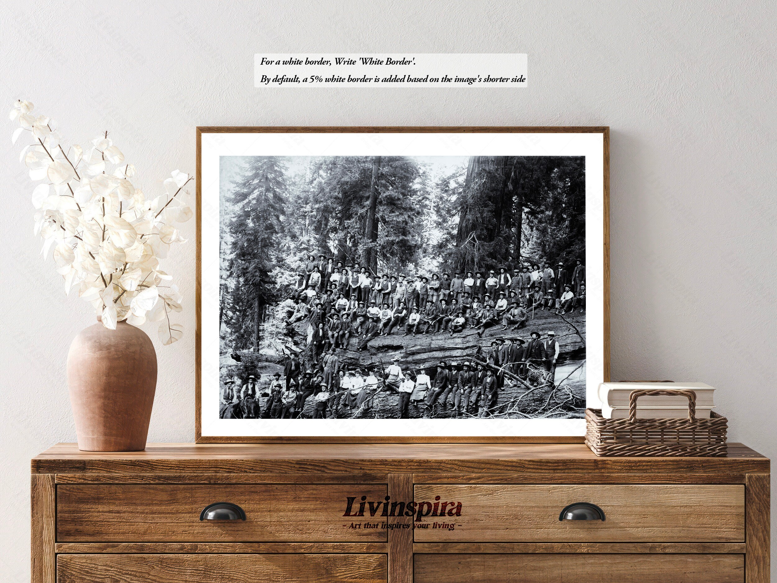 Black & White Vintage Logging Team Image | Forest Workers Scene ...