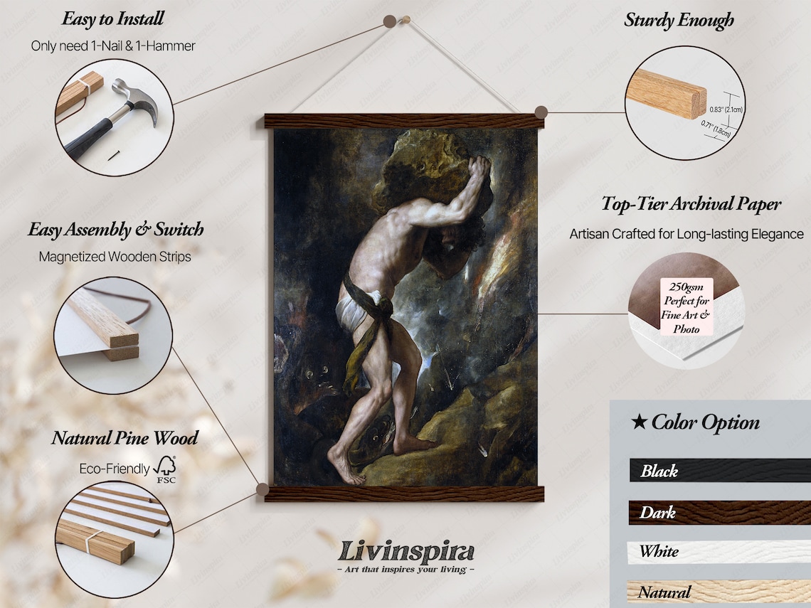 Ancient Greek Myth of Sisyphus Timeless Artwork Depicting - Etsy