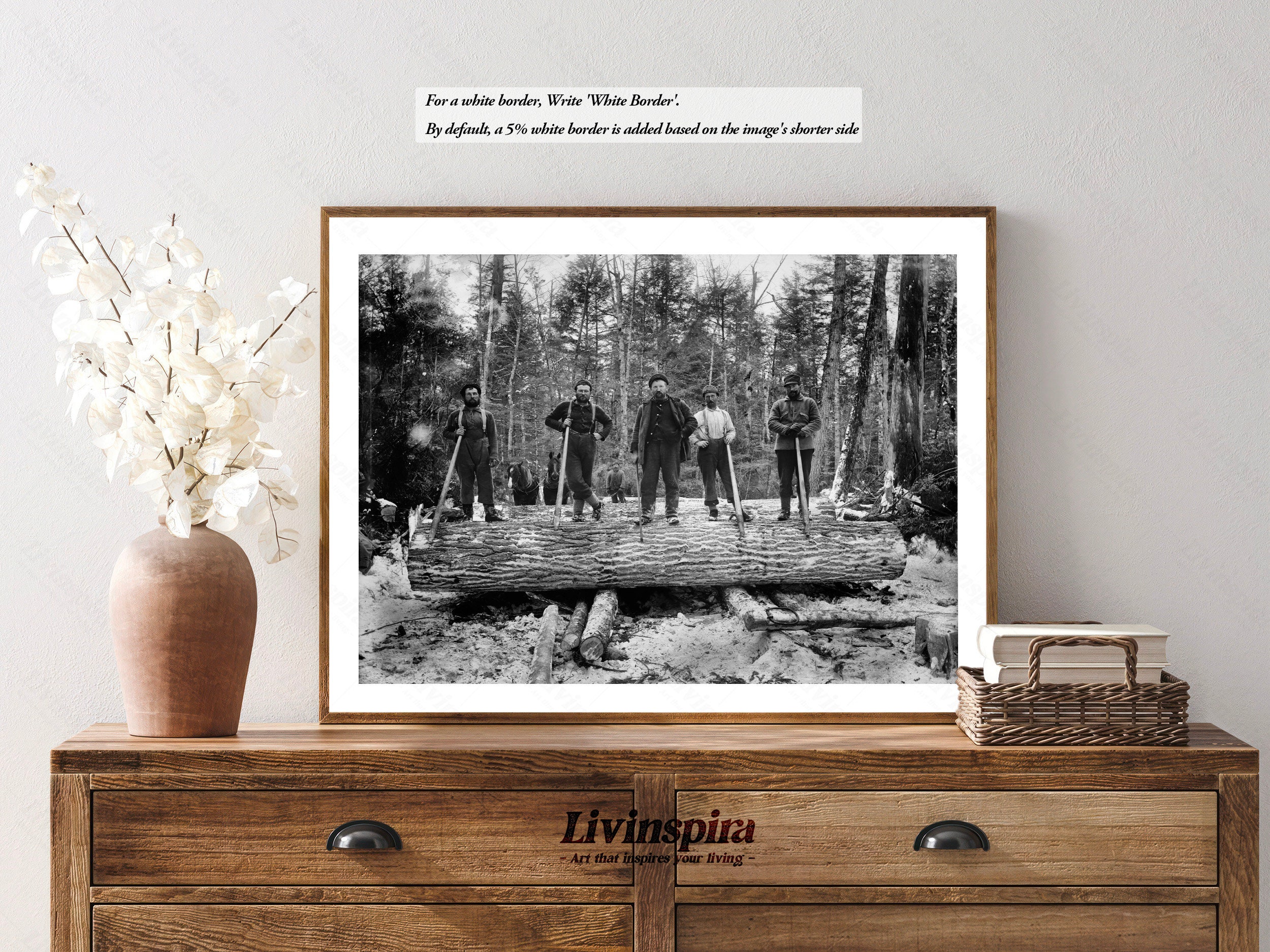 Historic Lumberjacks Vintage Logging Scene Black and White - Etsy