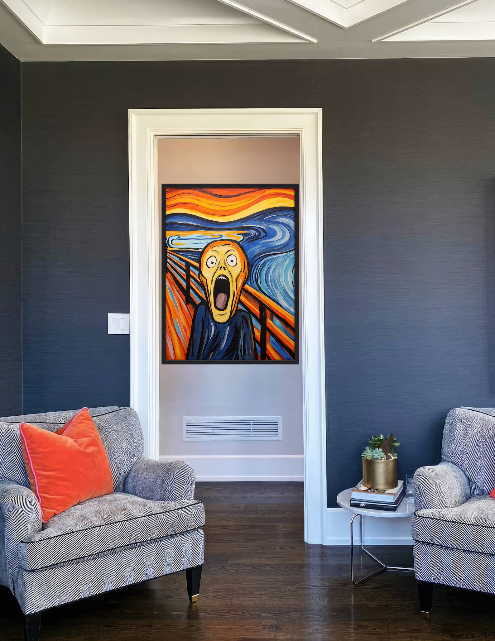 Edvard Munch Inspired Vibrant Scream Painting Funny Art Print ...