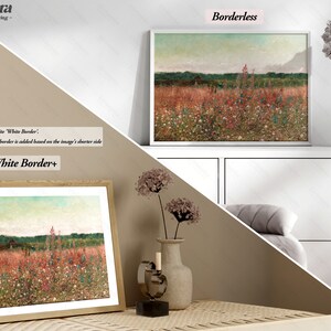 Fall Landscape Art | Wildflower Meadow Scene | Idyllic Countryside View ...