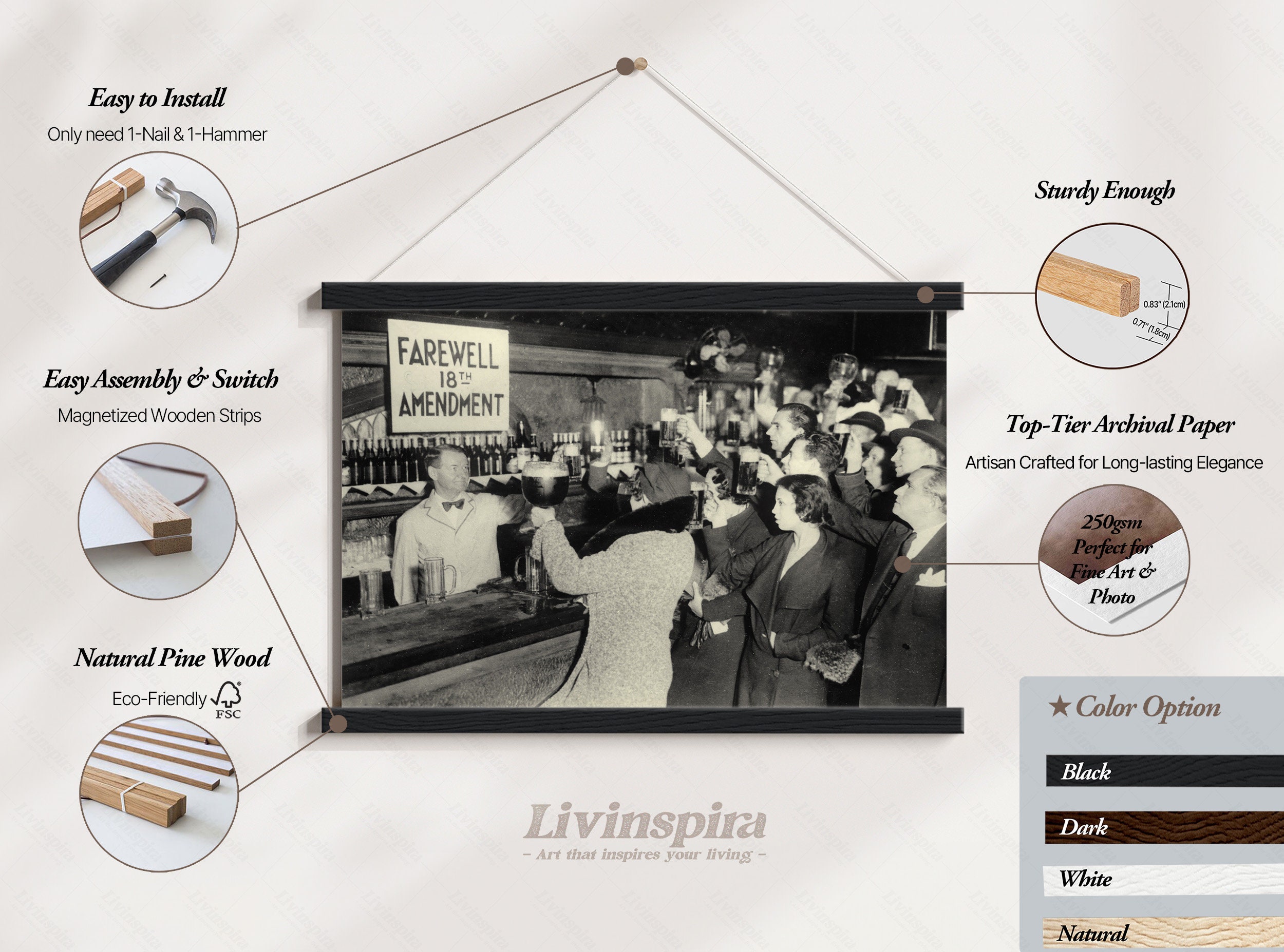 Vintage Historical Black N White Bar Photo | Farewell 18th Amendment ...