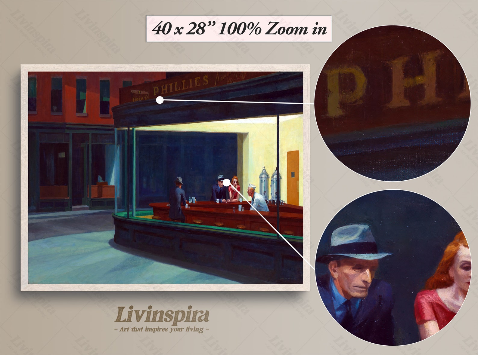 Edward Hopper Print Nighthawks Famous Painting Classic Diner - Etsy