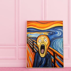 Edvard Munch Inspired Vibrant Scream Painting Funny Art Print ...