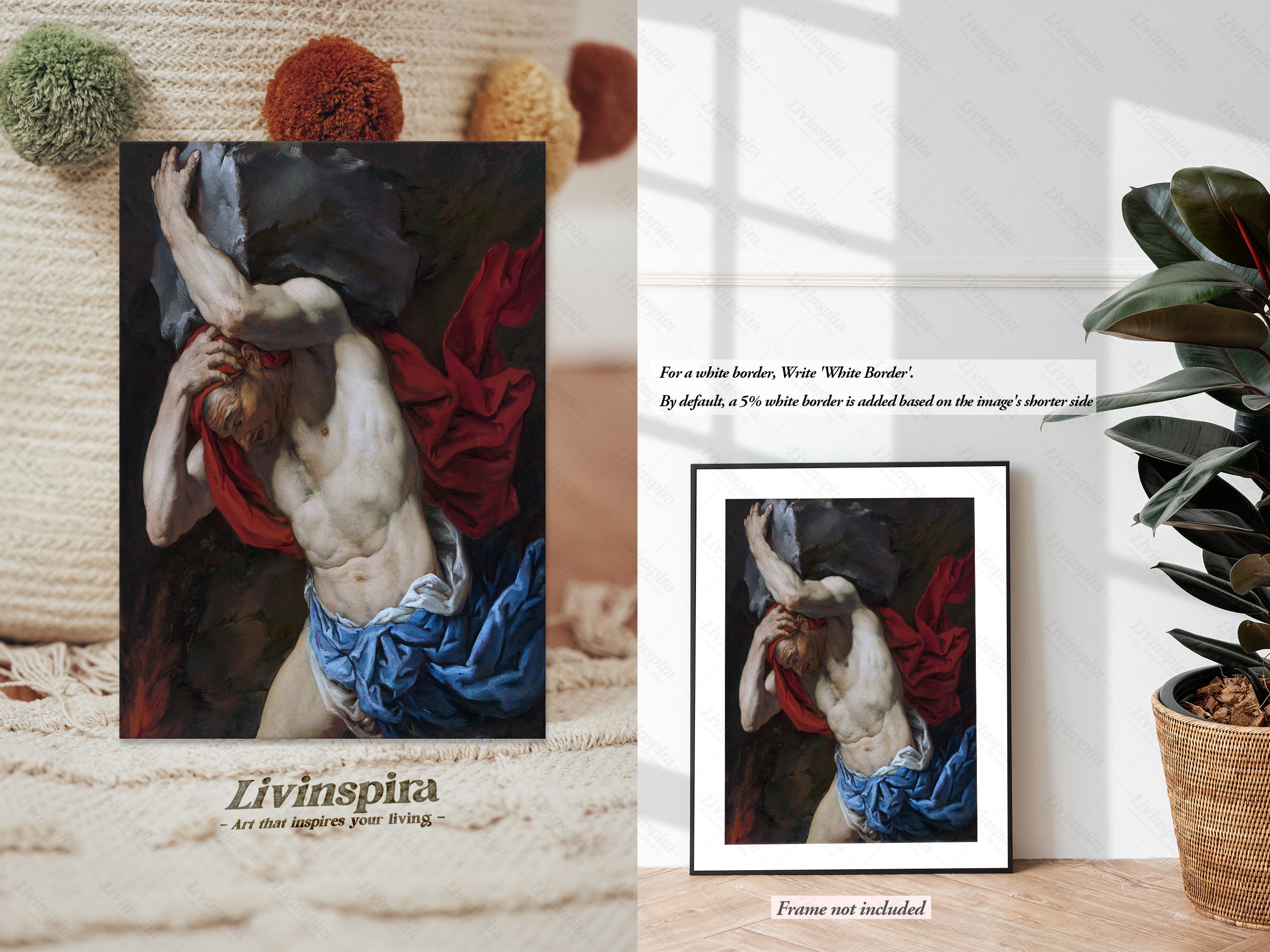 Sisyphus Art Print Classic Struggle Representation Mythology Ancient Greek Inspired Historical