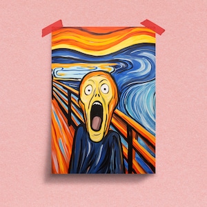Edvard Munch Inspired Vibrant Scream Painting Funny Art Print ...