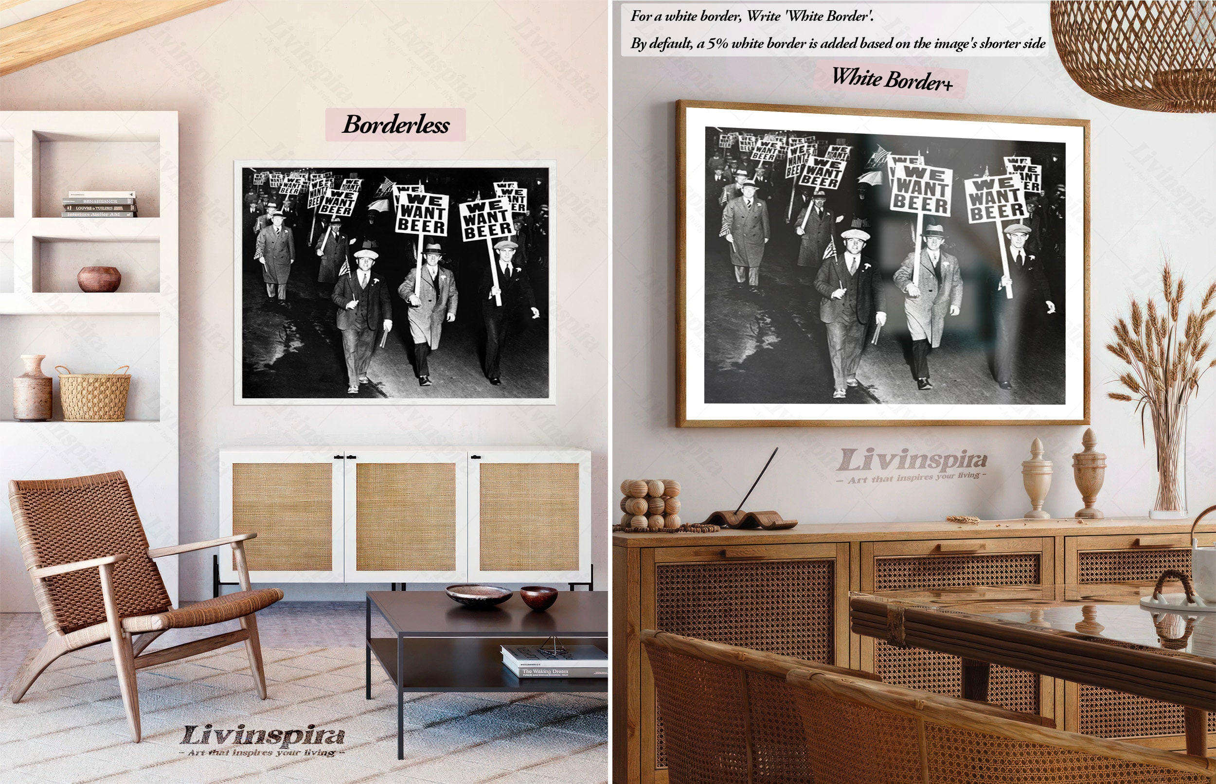 Historic Prohibition Protest Wallposter | Men Demanding Beer Walldecor ...