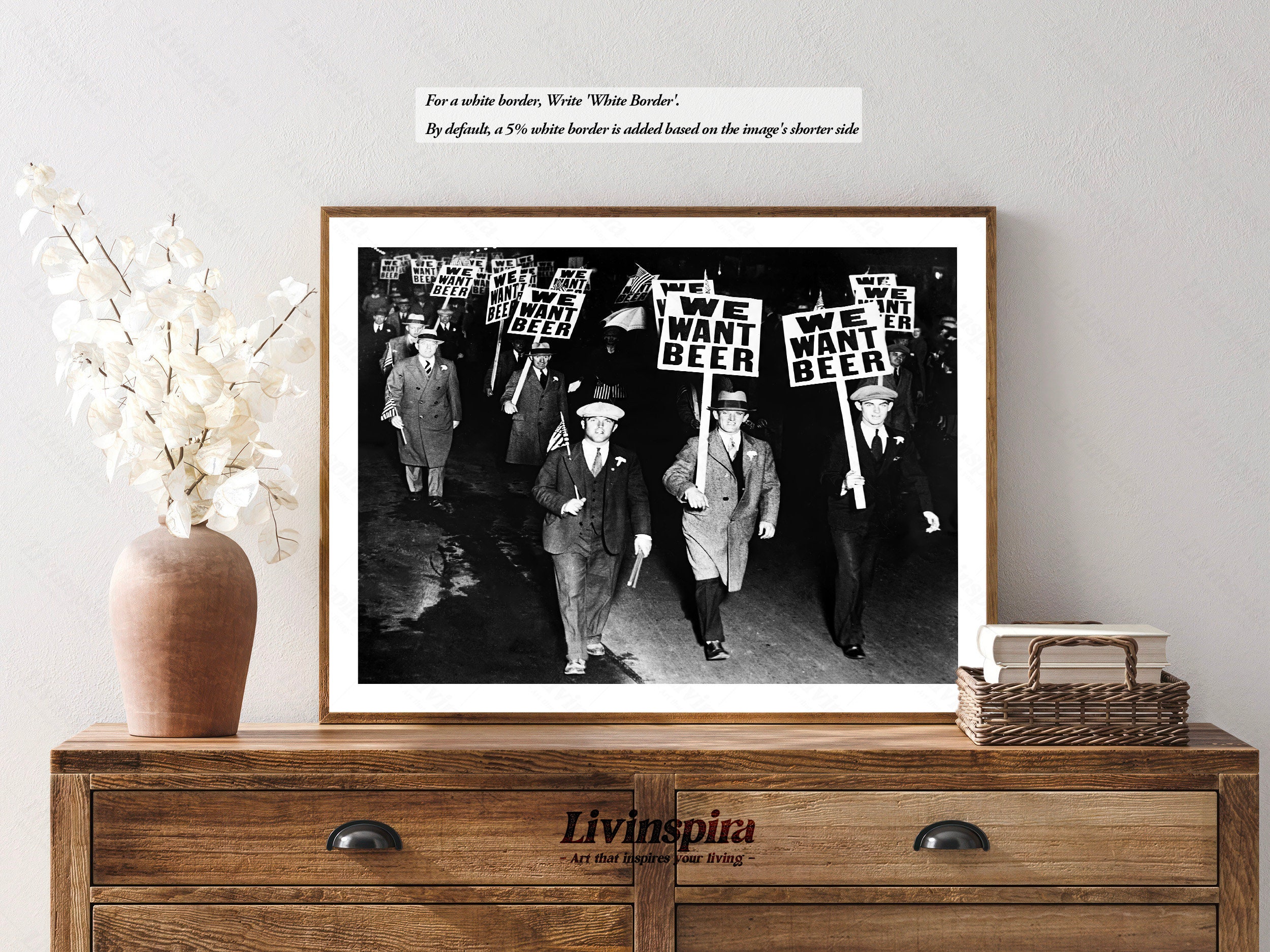 Historic Prohibition Protest Wallposter Men Demanding Beer Walldecor ...