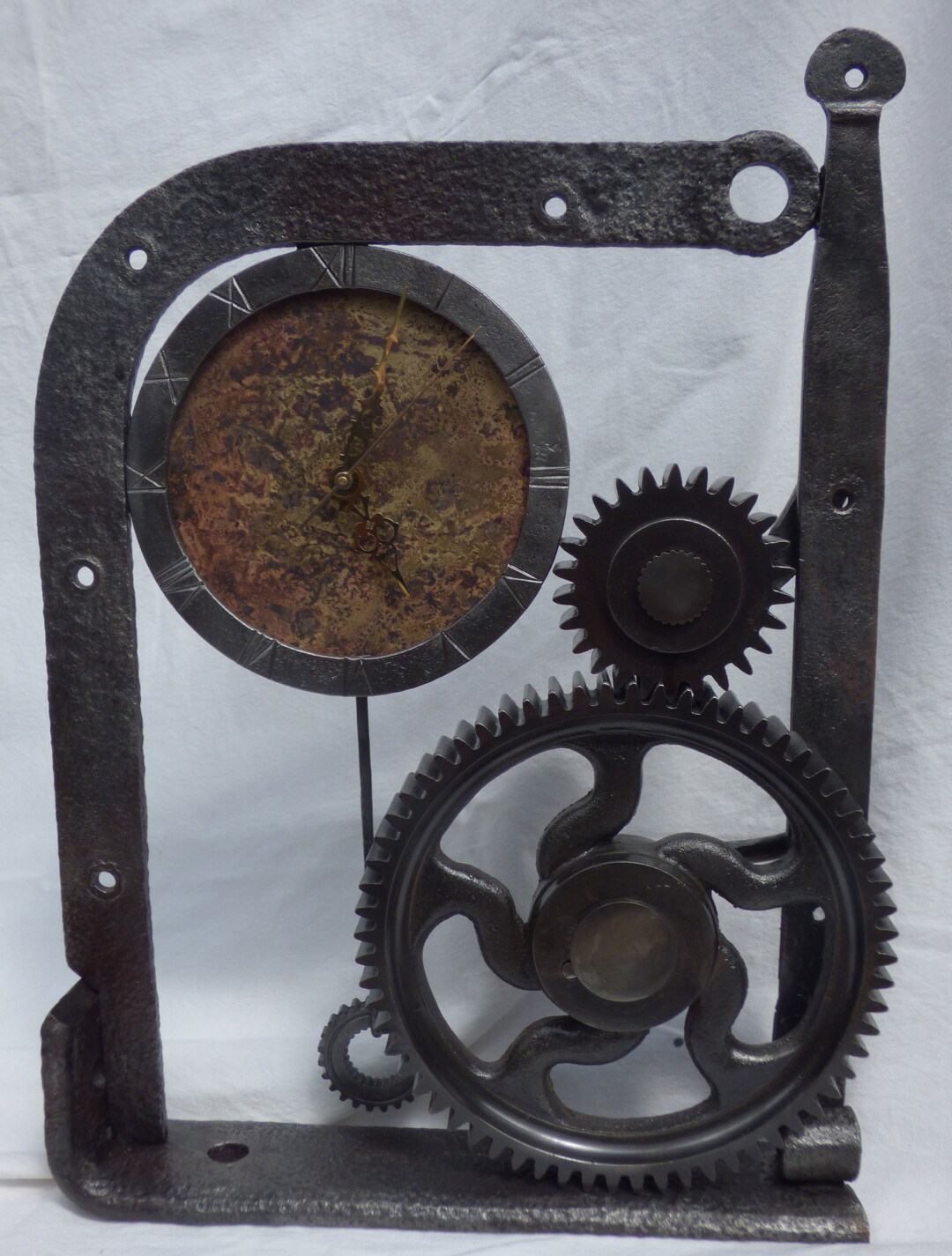 Pendulum Clock, Wrought Iron and Mechanical Parts - Etsy