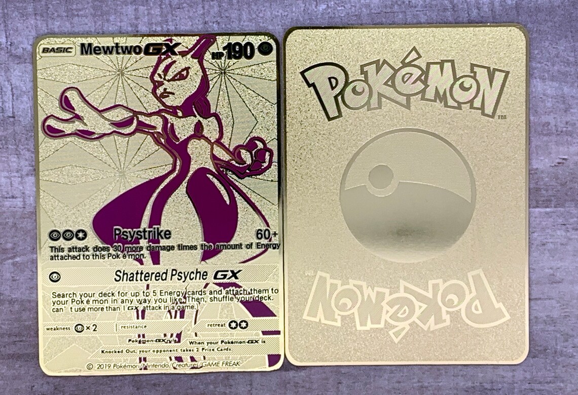 Gold mewtwo pokemon card - kjamedic