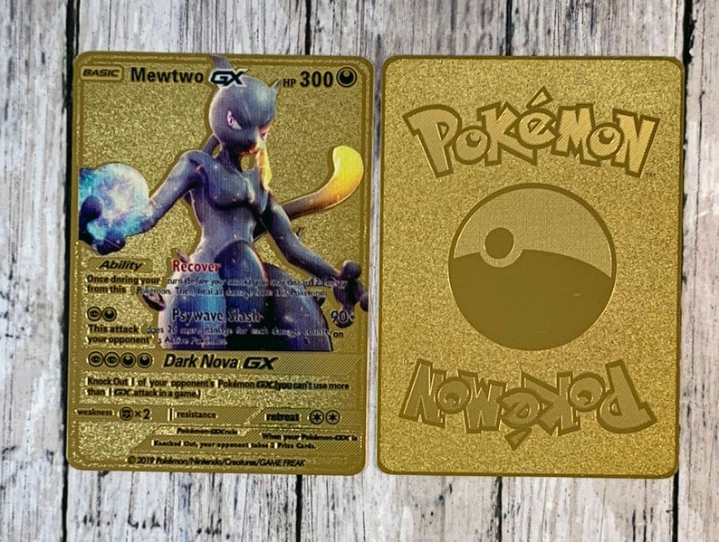 Shadow Mewtwo GX Custom Metal Pokemon Card | Etsy