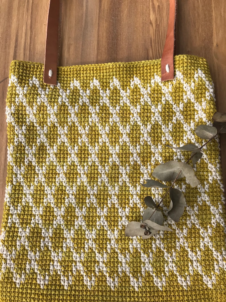 TAPESTRY CROCHET PATTERN. Rhombus Tote Bag Modern Crochet. - Etsy