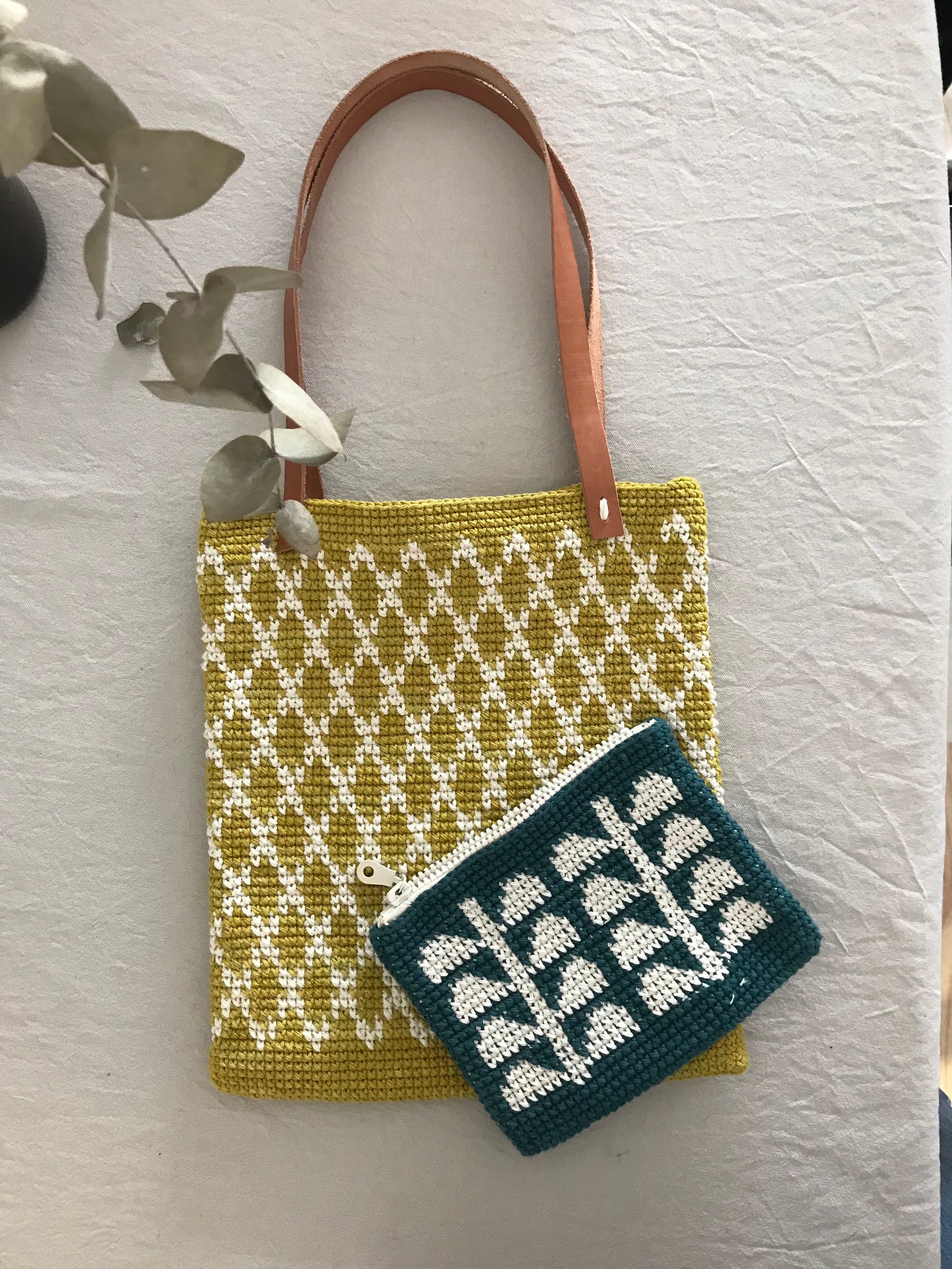 TAPESTRY CROCHET PATTERN. Rhombus Tote Bag Modern Crochet. - Etsy