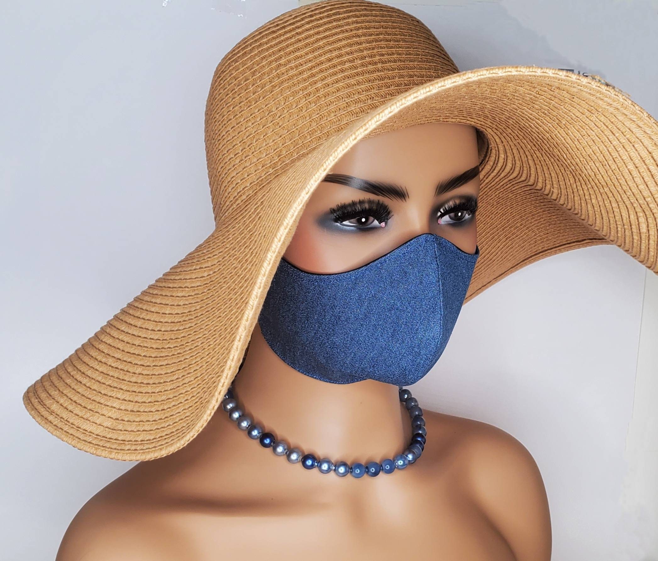 CUSTOM: Denim Blue Jean Face Mask 3D and Adjustable - Etsy