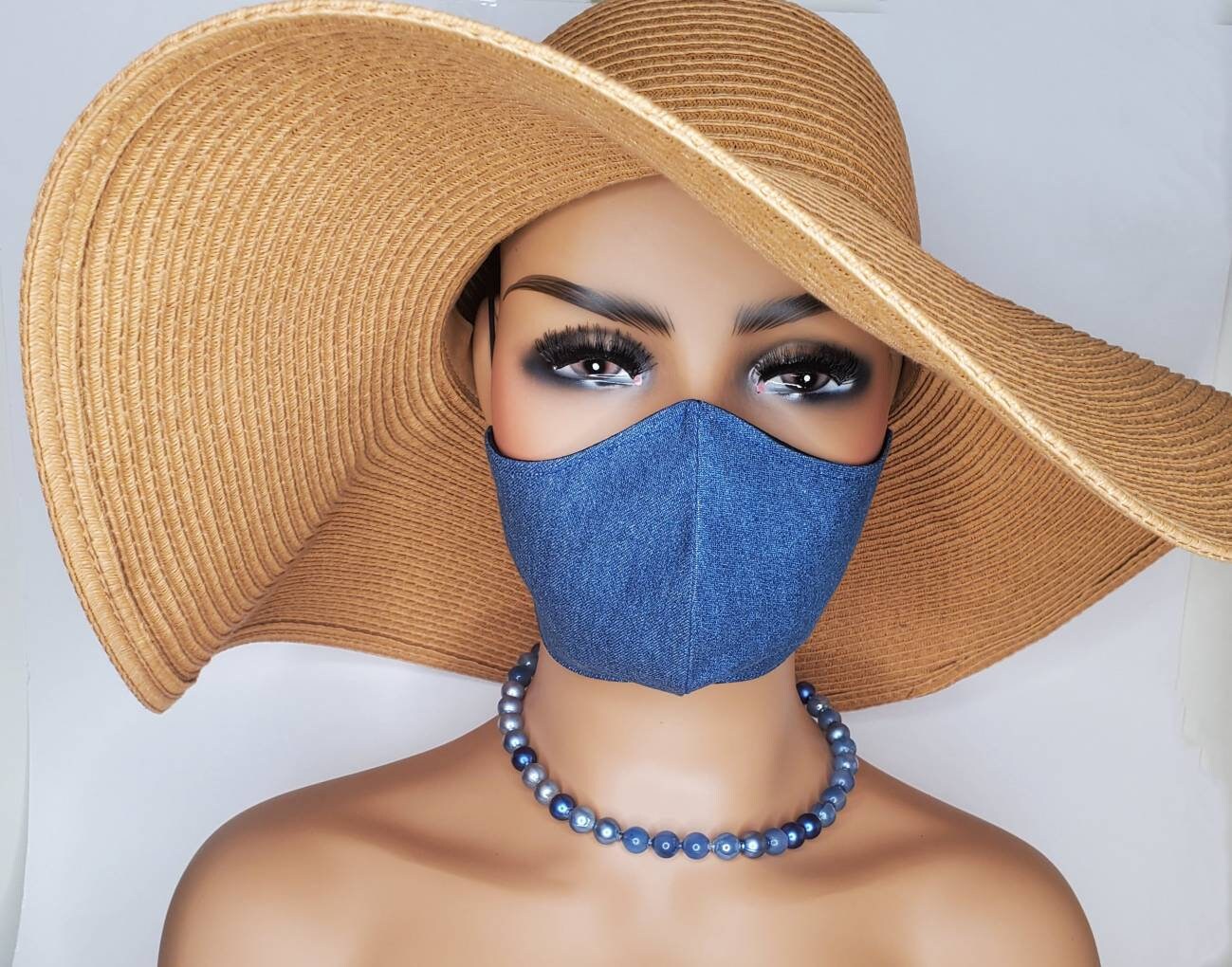 CUSTOM: Denim Blue Jean Face Mask 3D and Adjustable - Etsy