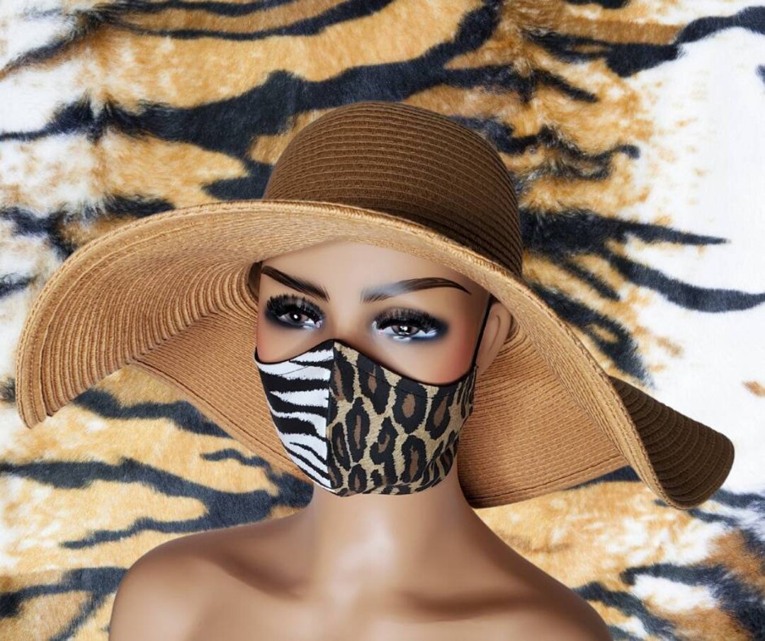 Adjustable Leopard Zebra Tiger Split Face Mask With Filter Pocket - Etsy