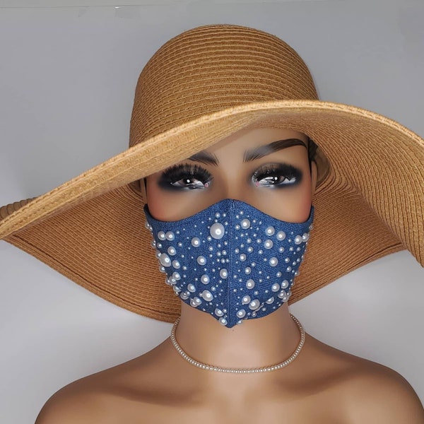 Denim Face Mask - Etsy